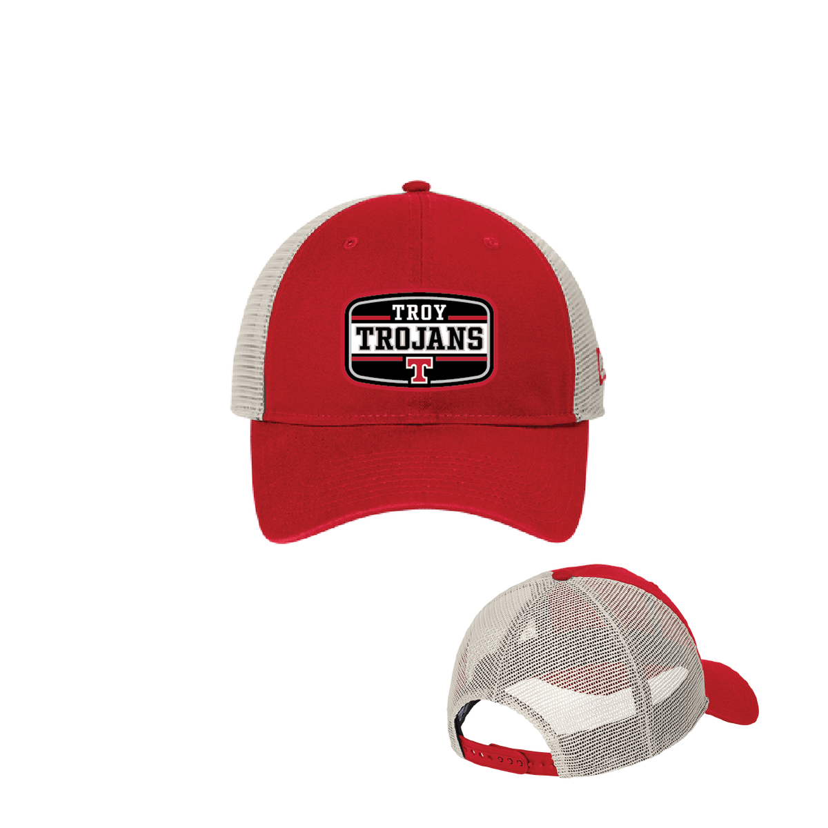 Concord Troy Trojans Patch New Era Adjustable Mesh Back Hat – 1984